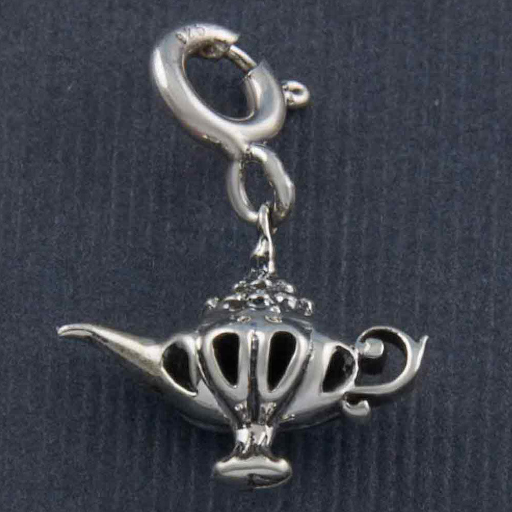 Magic Genie Lamp Silver Charm