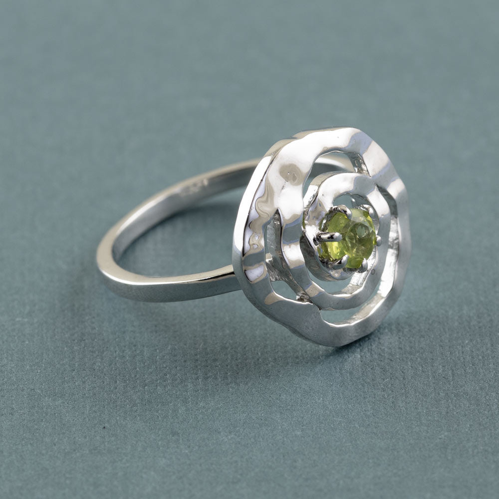 Natural Rhythm Gemstone Silver Ring in Peridot-14