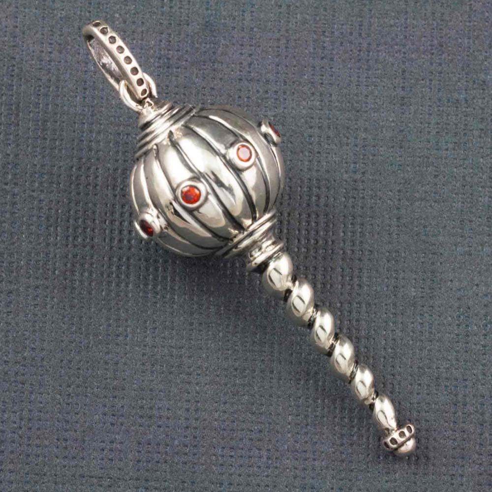 Sashakta Hanumanji Gada Silver Pendant