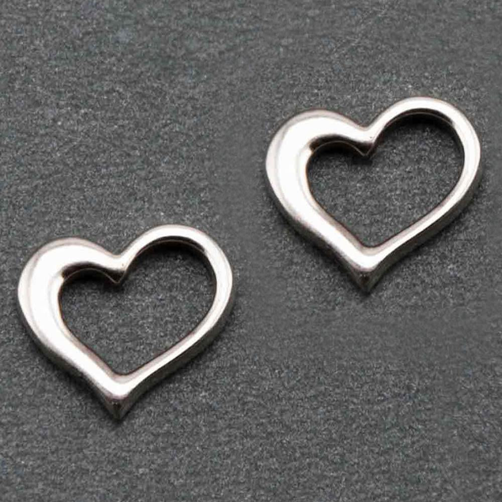 Sweetheart Plain Stud Silver Earrings