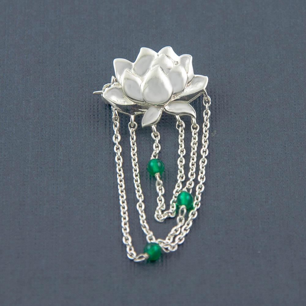 Water Lily Silver Brooch