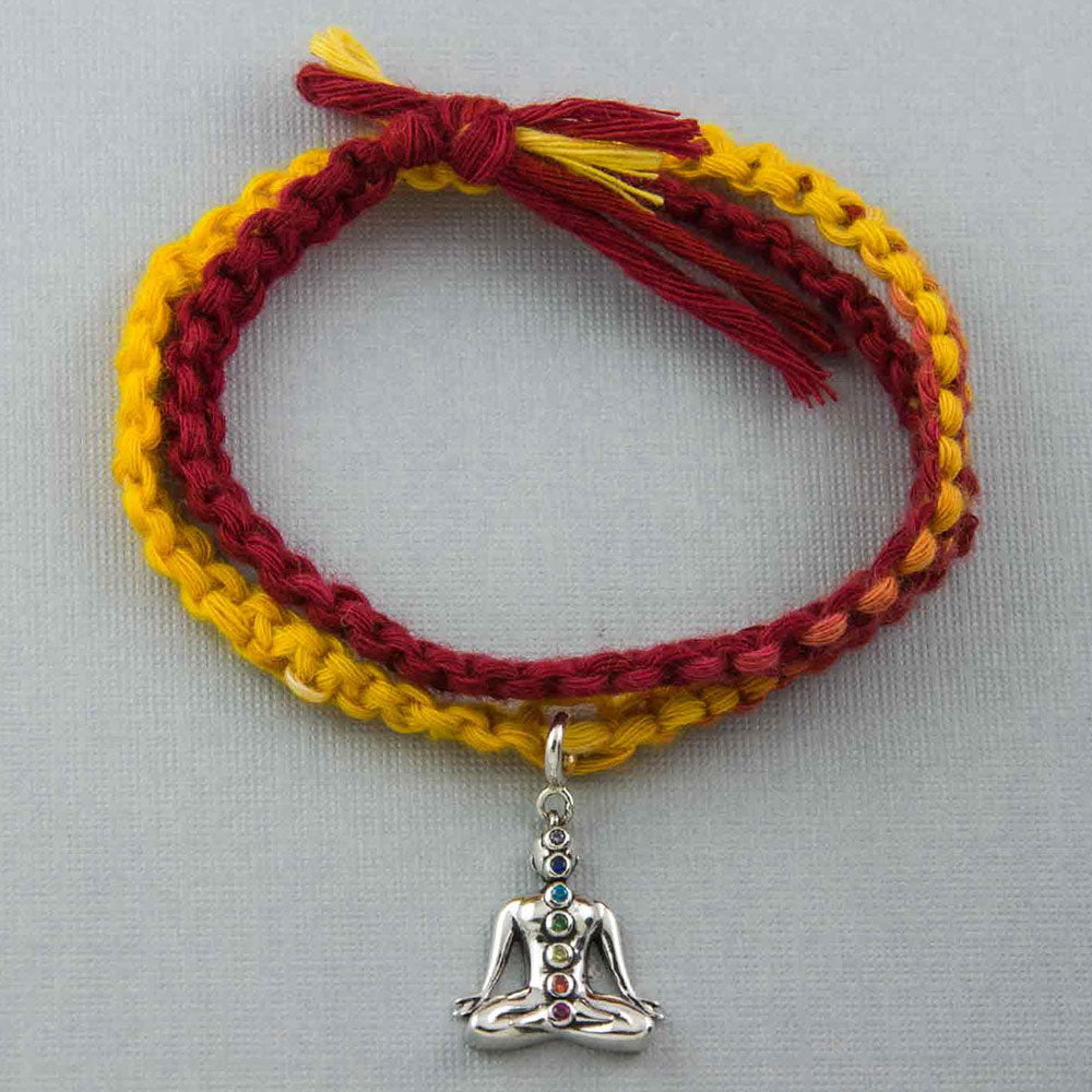 Seven Chakras Silver Charm Moli Rakhi Bracelet