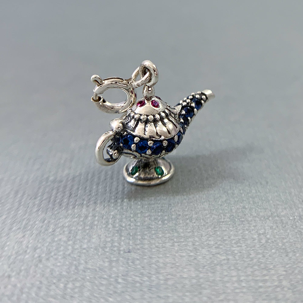 Royal Genie Lamp Silver Charm