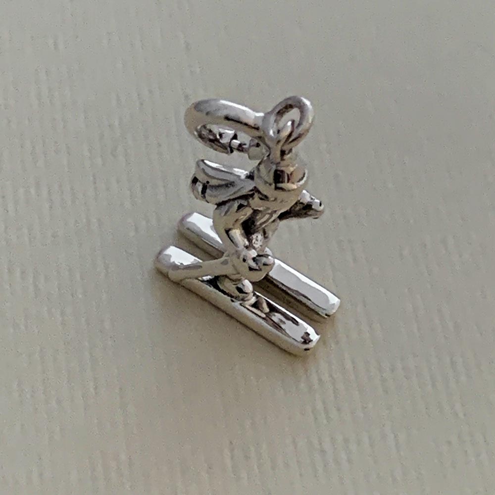 Shredding the Slopes Skier Silver Charm